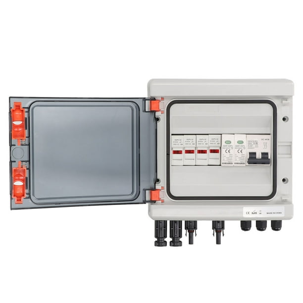 Caja De Distribución 4 Cuerdas 15A Caja Combinadora De Energía Solar Fotovoltaica Con Fusible 2 ...