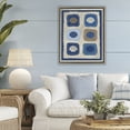 Stupell Industries Nautical Block Shells Brown Framed Floater Canvas ...