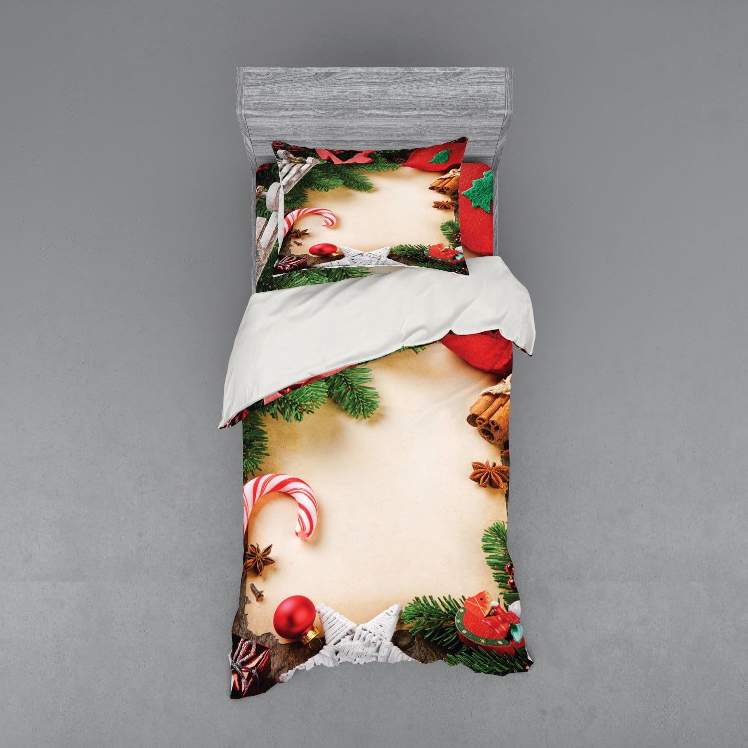 Ambesonne Christmas Bedding Set 3 Pcs, Cinnamon Candy Cane, Twin XL ...