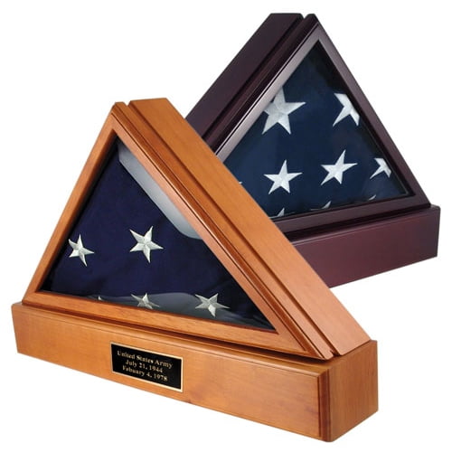 Officers Flag Display Case AND Pedestal for 5ft x 9.5ft Flag - Brass ...