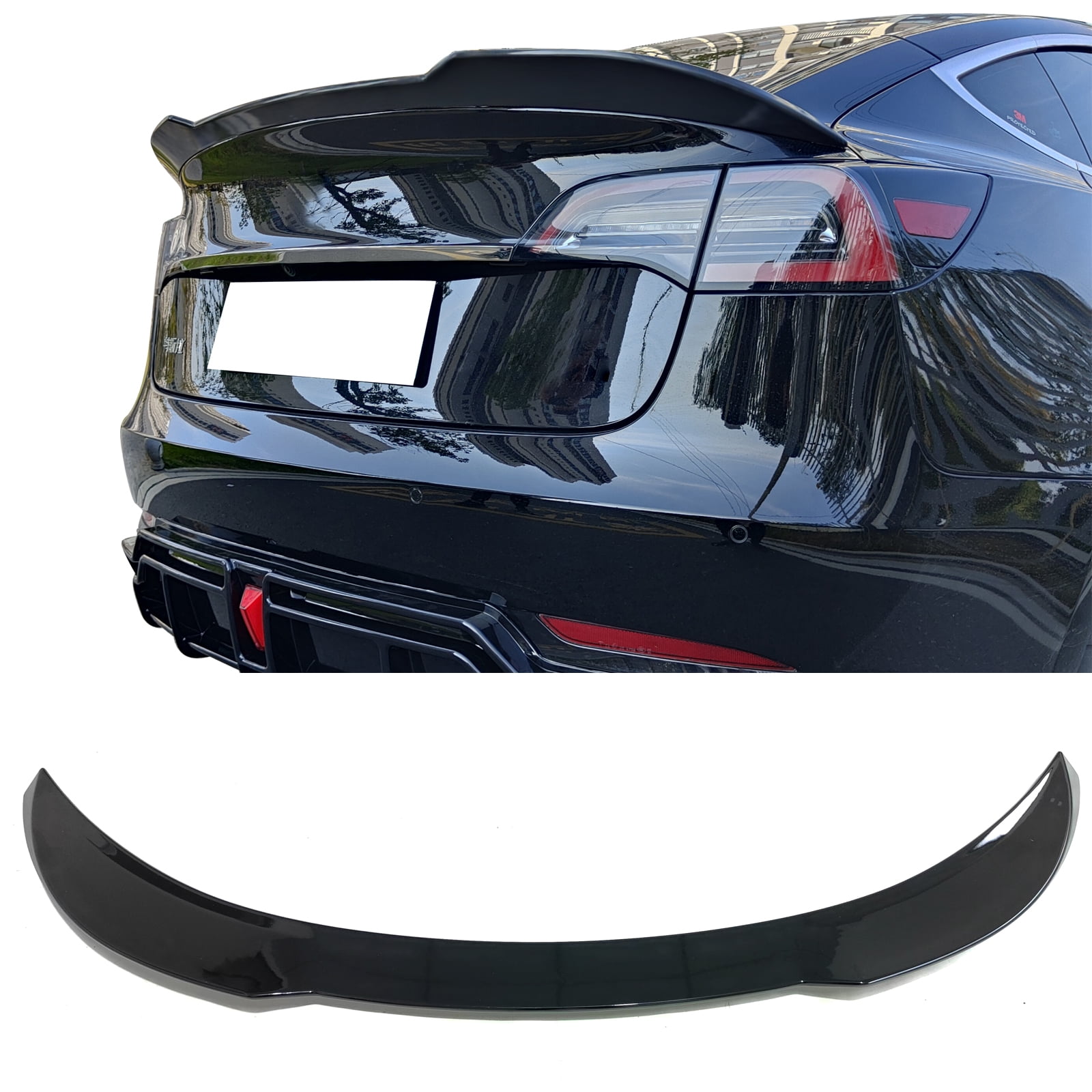 Ikon Motorsports Compatible with 2017-2023 Tesla Model 3 Gloss Black ...