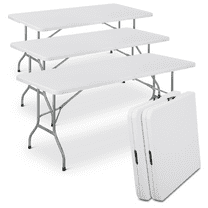 Magshion 10 Pack 4Ft Folding Card Table, Indoor Outdoor Heavy Duty Fold ...