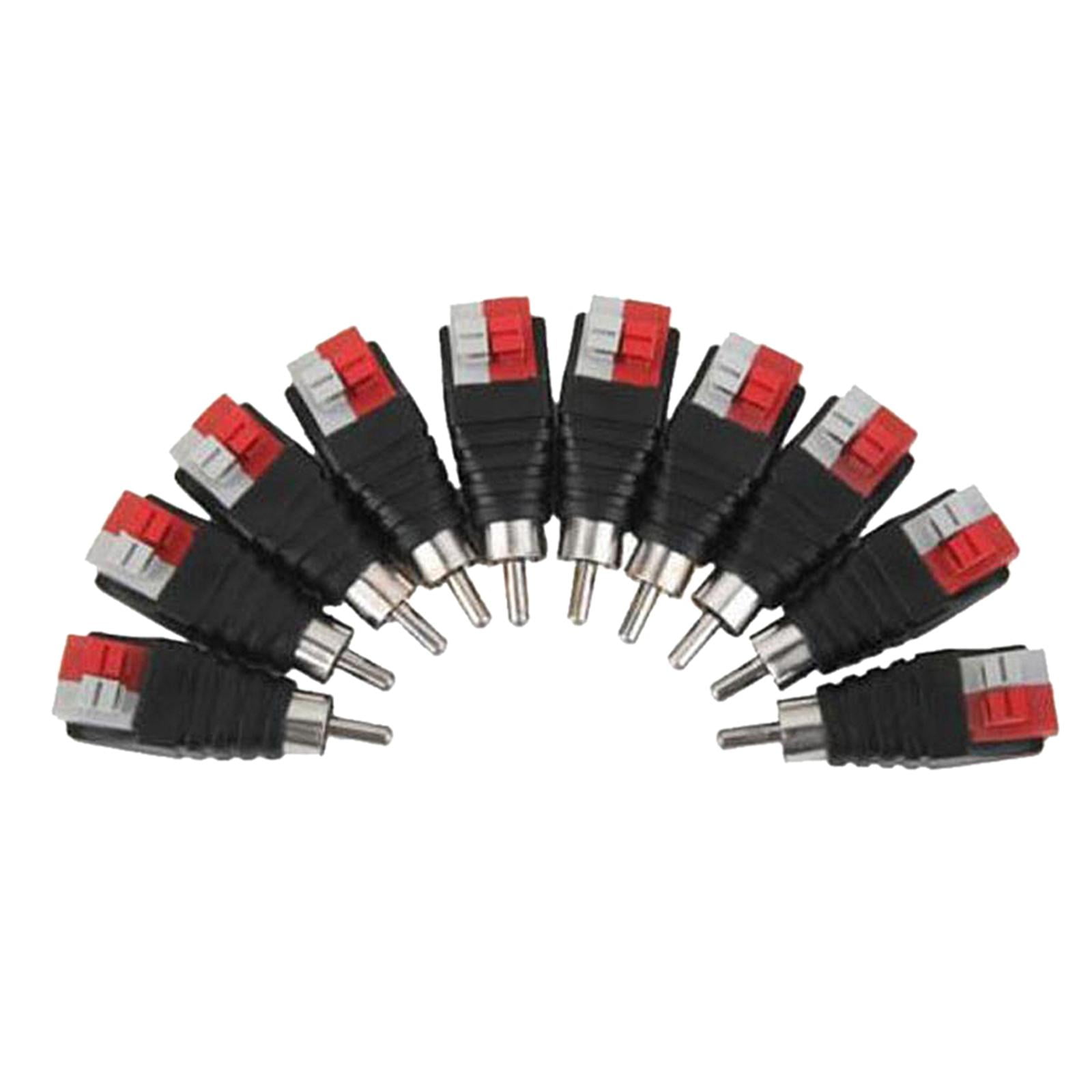 Speaker Phono Male Plug To AV 2 Screw Terminal Female Audio Video Press ...