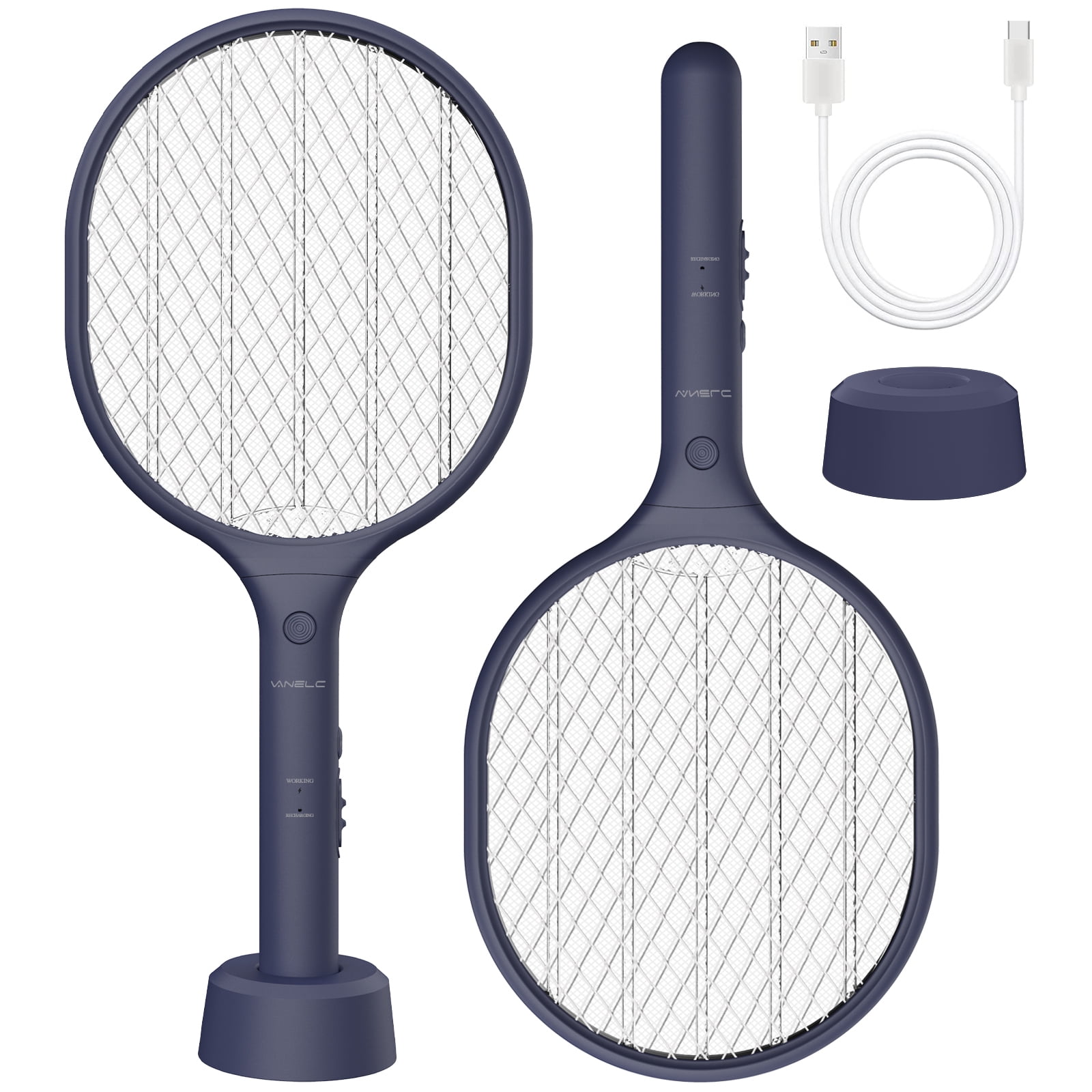 2 Pcs Bug Zapper Racket, 2 in 1 Electric Mosquito Fly Killer Insect ...