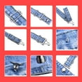 12 Sets Metal Buckles Dungaree Buckles with Rectangle Slider Fasteners ...