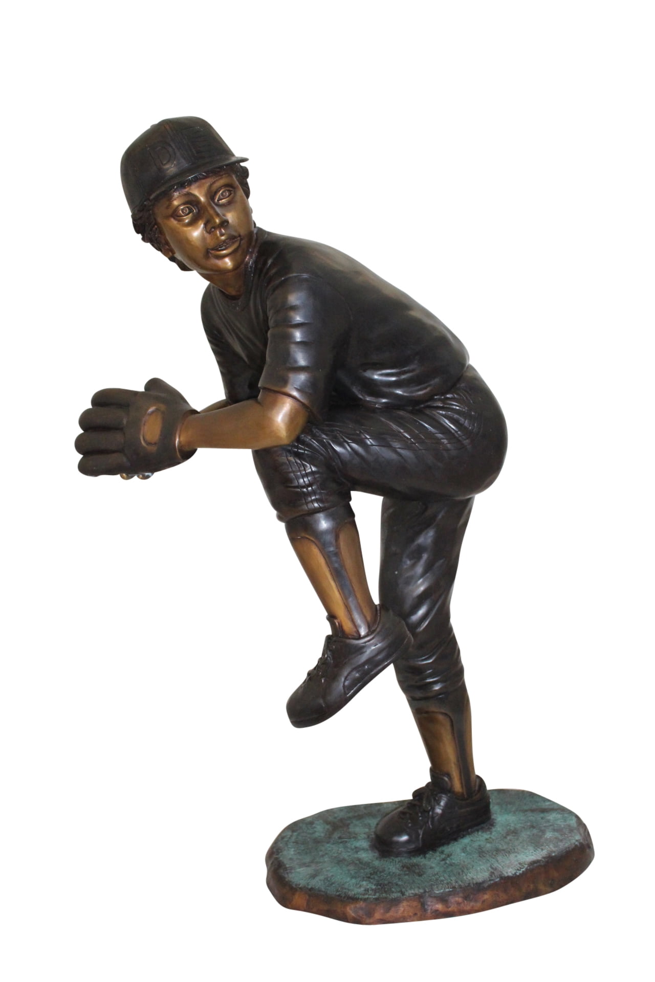 Boy plays baseball Bronze Statue - Size: 22"L x 12"W x 36"H. - Walmart.com