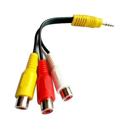 Transemion AV cable Splitter 3 .5mm to 3 RCA Female Audio Video Cable ...