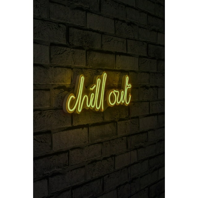 Chill Out Neon Wall Sign Handmade Customized Led Light Decor - Yellow ...