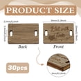 30Pcs Wood Knitting Crochet Sewing Tags Rectangle Tan 2x3x0.3cm Hole: 5 ...