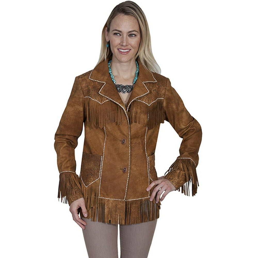 Scully Western Jacket Womens Embroider Studs Fringe Buck Stitching L6 ...