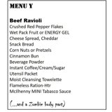 Z-Ration – Menu Y MRE (Ready to Eat) Beef Ravioli: An Italian-Inspired ...