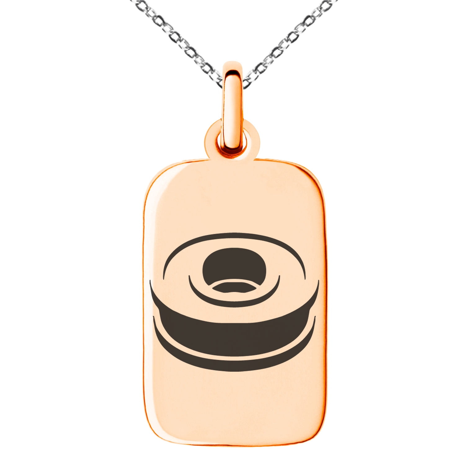 Stainless Steel Letter O Initial 3D Monogram Engraved Small Rectangle ...