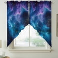 Blue Starry Sky Swag Curtain Valance for Window 2 Panels Purple Teal ...