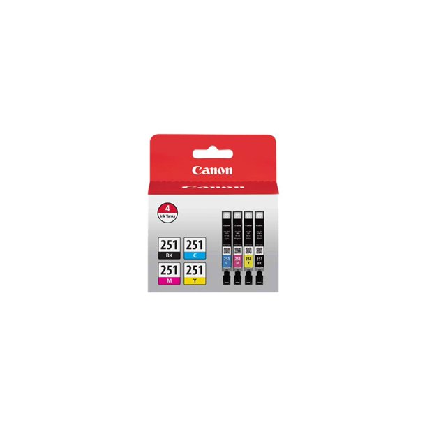 Canon CLI-251 Ink Cartridge - Combo Pack - Black/Cyan/Magenta/Yellow ...