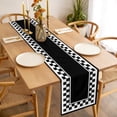 Black Square Table Runner 13x72 Inch Graphic Retro Black White ...