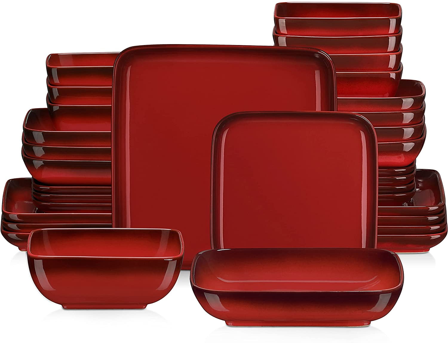 LOVECASA Dinnerware Sets, Stoneware Dinner Set for 8, 32-Piece Round ...