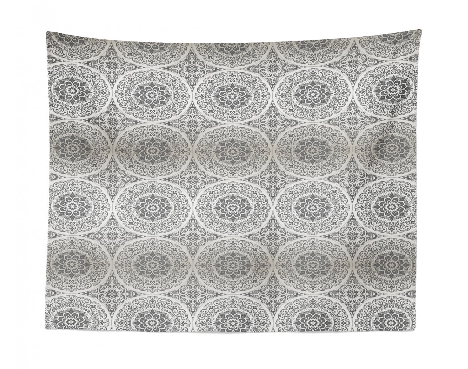 Floral Tapestry, Minimalistic Grid Arrangement Flowers in Pastel Colors ...