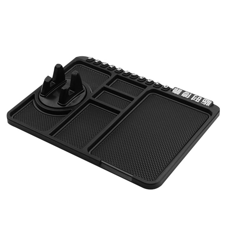 Walbest Multifunctional Car Dashboard Tray Dash Mat Car Phone Holder with Mount Non Slip Silicone Pad Washable Car Dashboard Accessories Holder