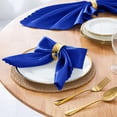 100 Pack Satin Dinner Napkins 20" x 20" with Floral Edges Royal Blue ...