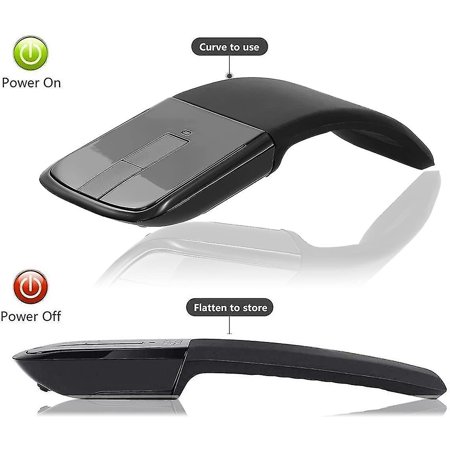 JOYWEI Mini Wireless Mouse Folding Arc Touch Mouse 2.4ghz Optical ...
