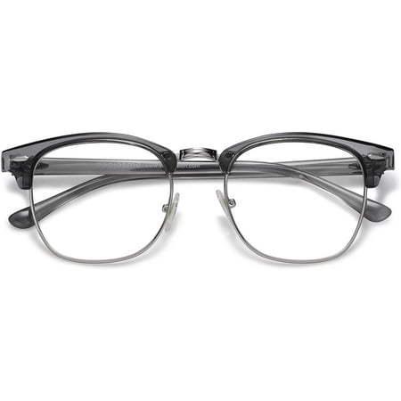 Retro Semi Rimless Blue Light Blocking Glasses Half Horn Rimmed ...