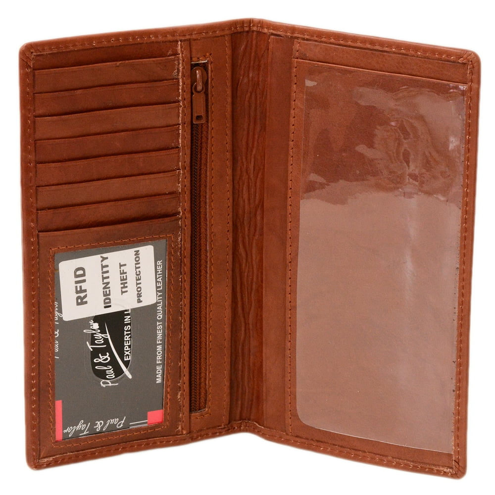 Paul & Taylor - Paul&Taylor Leather Checkbook Wallet Men Or Women RFID ...