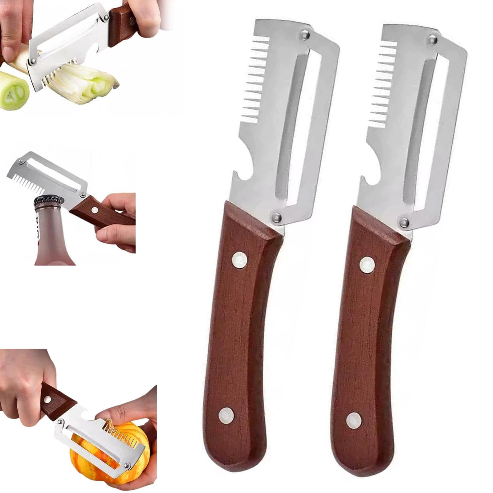 Click here for Hjlkb Peeler With Wooden Handle  3-In-1 Multi-Func... prices