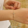 Gold Cross Bracelet for Women, 18K Gold Plated Non Tarnish Adjustable ...