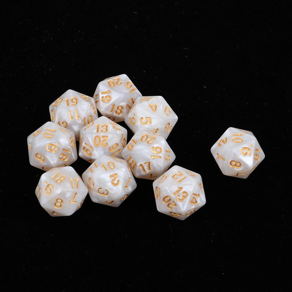 Paquete de 10 Dados de Veinte Lados D20 para Jugar RPG Party Games ...