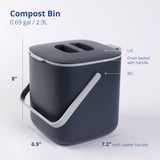 BLUE GINKGO Small Kitchen Compost Bin with Lid | Indoor Countertop Food ...