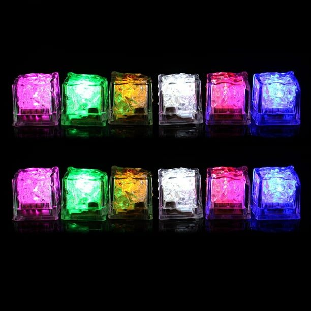 Waterproof Led Ice Cube Multi Color Flashing Glow in The Dark LED Ice ...