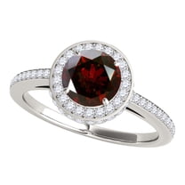 Diamond Halo Engagement Rings For Women 1.50 Carat Natural Red Diamond ...