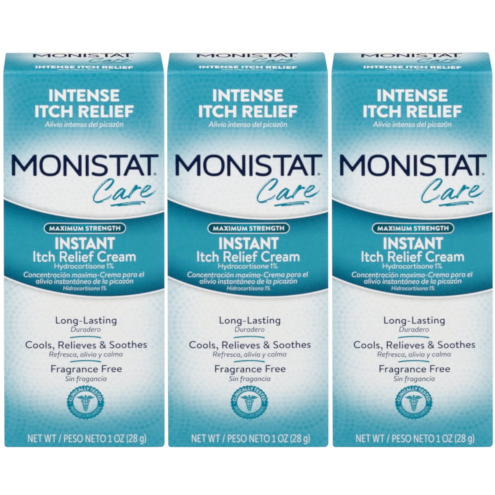 3 Pack Monistat Care Maximum Strength Instant Itch Relief Cream 1 oz ...