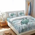 4 Piece Duvet Cover Set Queen, Sea Turtle Ocean Seaweed Cyan Soft ...