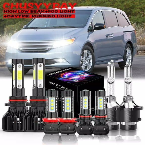 Fit Honda Odyssey 2011-2017 8PC Front LED HID Headlight Hi/Lo+DRL Fog ...