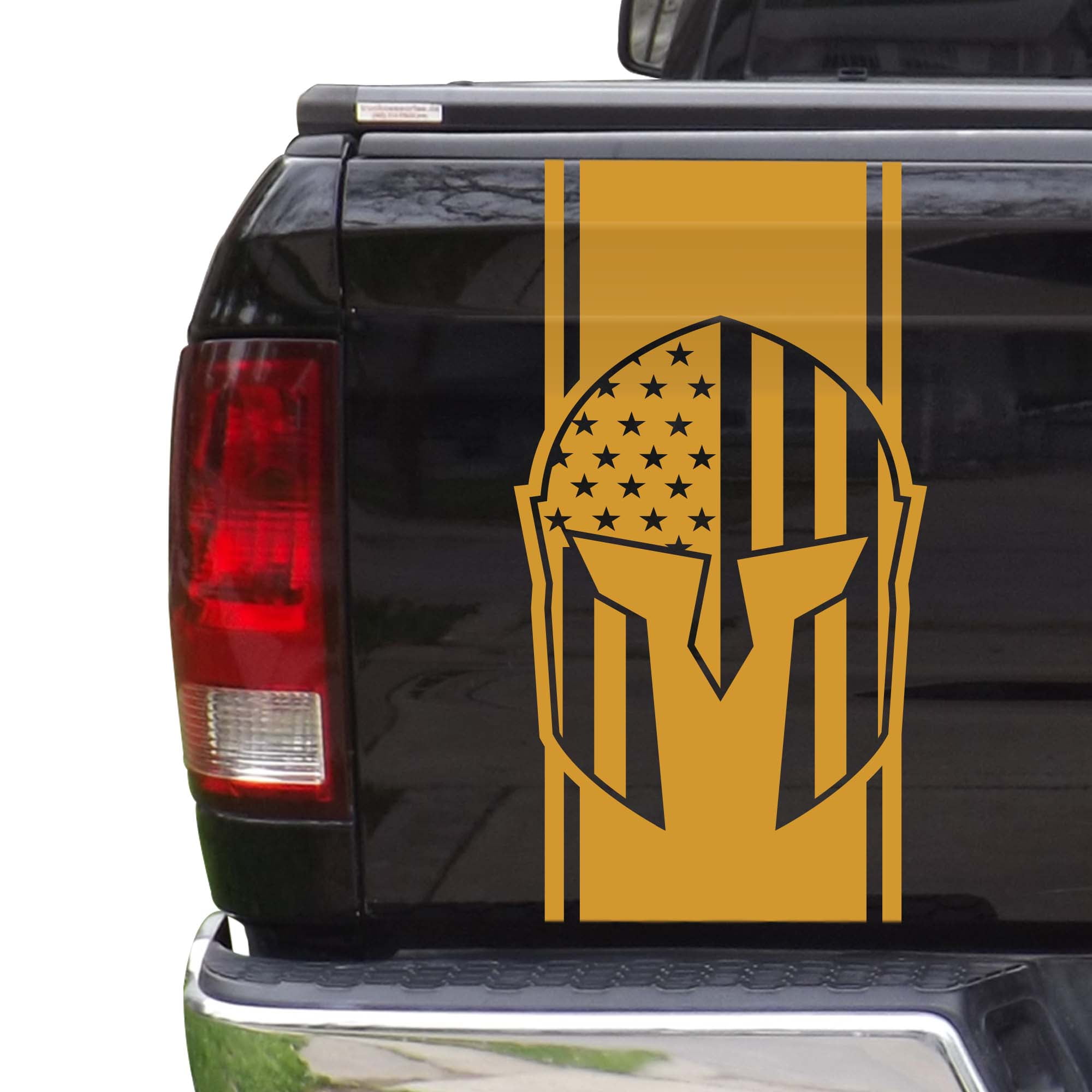 Spartan Helmet Decal Gladiator Sticker American Flag Truck Tailgate ...