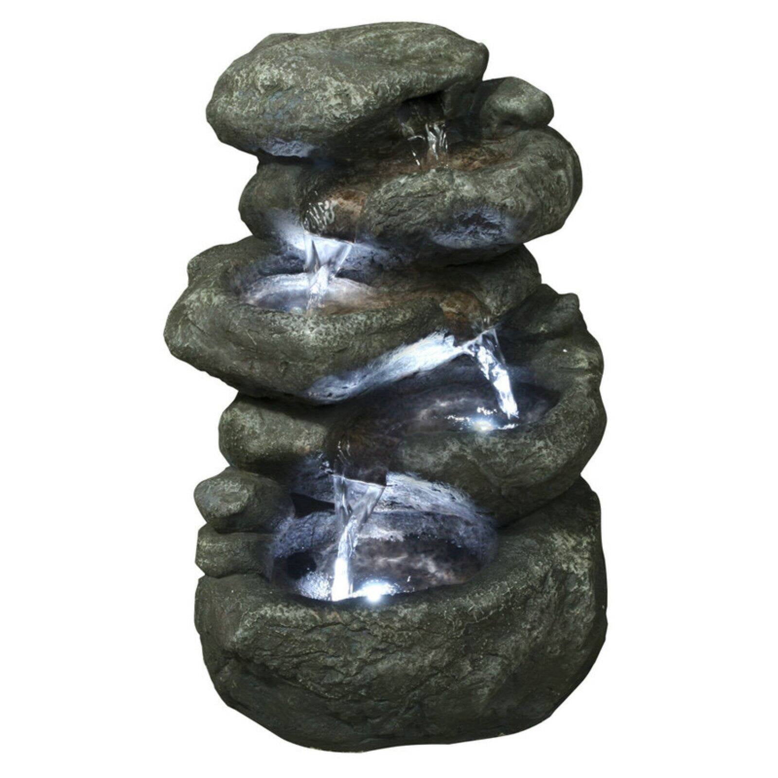 Click here for Hi-Line Gift Ltd Multi-Level Rock Fountain prices