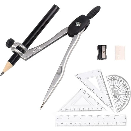 Geometry Set [8 Pieces], Compass Drawing Geometry Sets, Including ...