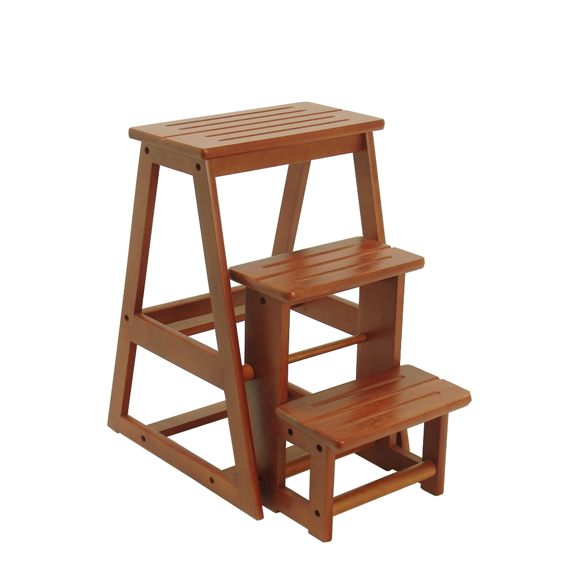 3 Tier Step Stool In Cherry Finish - Walmart.com