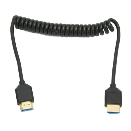 HD Multimedia Interface HD Coiled Cable, 24k Gold Plated Plug And Play ...