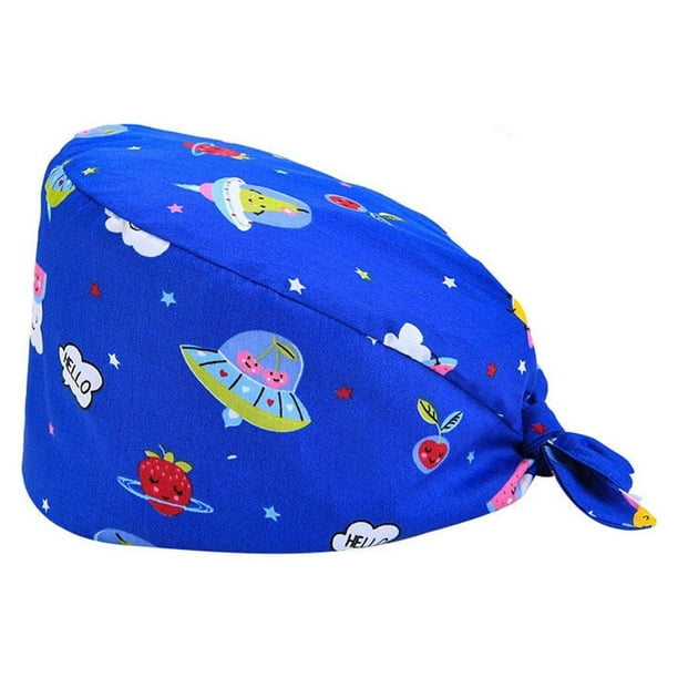 Gourd Caps Nurse Durability Pure Color Button Tie Back Dull Polish ...