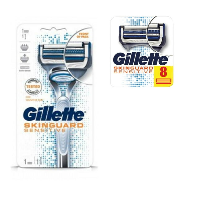 Gillette Skinguard Sensitive for Men Razor Handle + Refill Blade ...