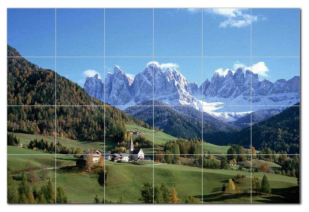 Mountain Scene Ceramic Tile Mural Kitchen Backsplash Bathroom Shower ...