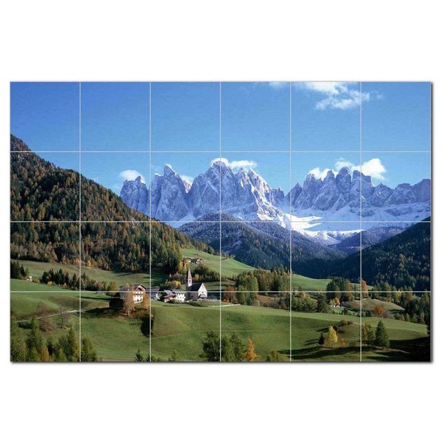 Mountain Scene Ceramic Tile Mural Kitchen Backsplash Bathroom Shower ...