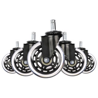 STEALTHO Rubber Office and Gaming Chair Wheels Replacement Set of 5 ...