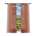 Art Red Sheer Curtains for Living Room Bedroom, Vintage Red Brown Ombre ...