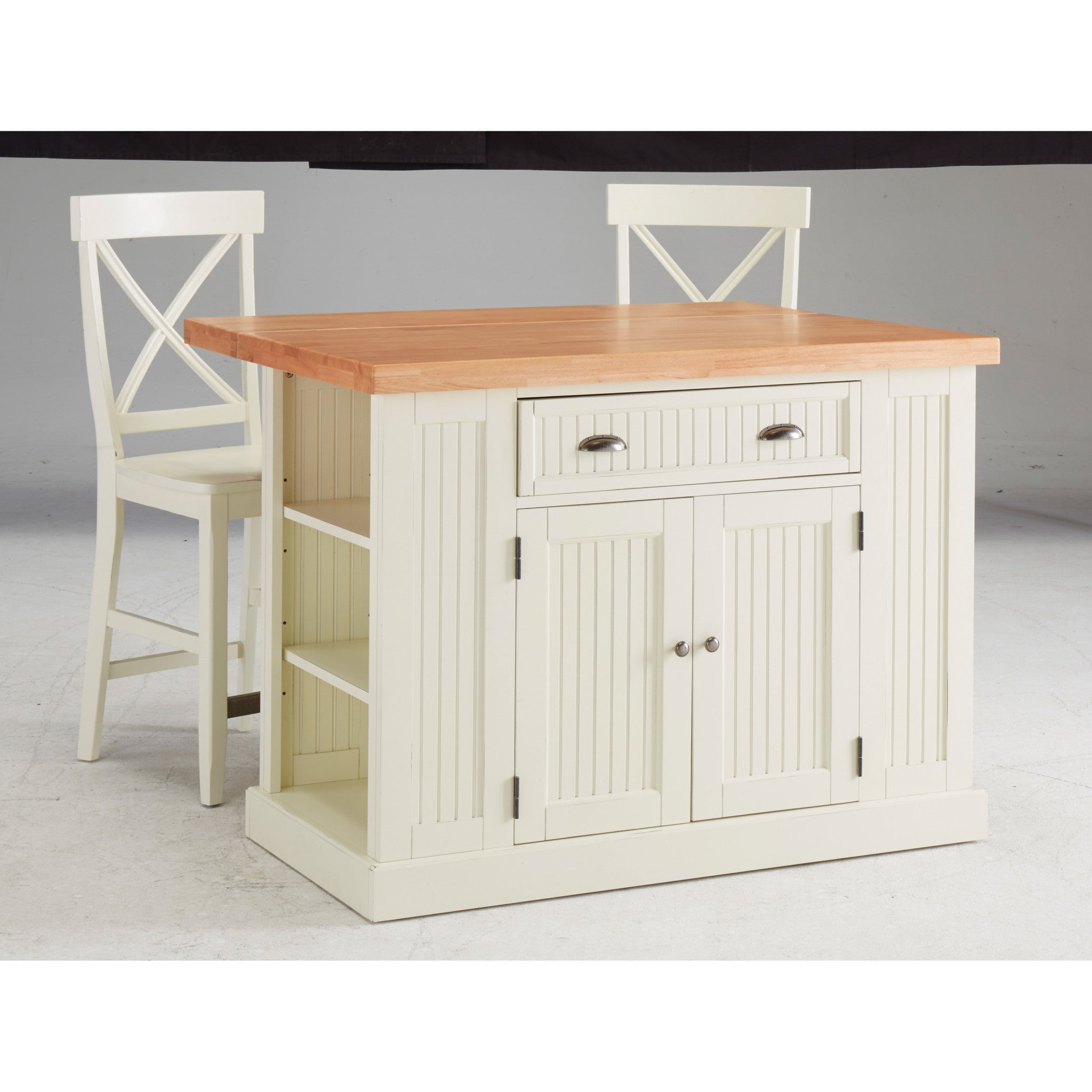 Nantucket Off-White 3 Piece Kitchen Island Set - Walmart.com