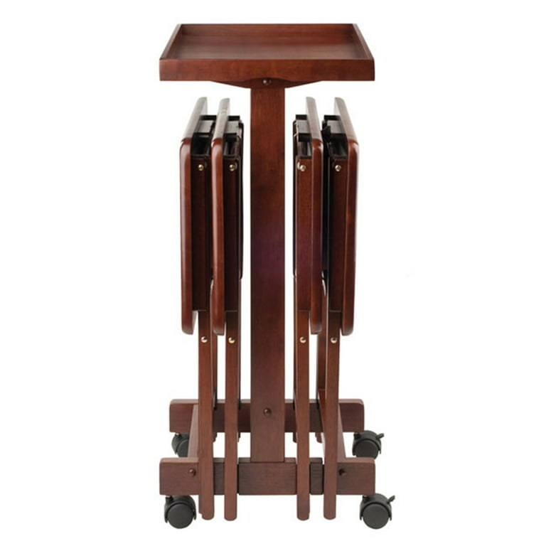 Winsome Wood Isabelle 6 Piece Snack Tray Set Walnut Finish
