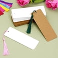 120 Pcs Kraft Paper Blank Bookmarks with 100 Pcs Colorful Tassels Paper ...
