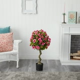 Nearly Natural 3' Azalea Artificial Topiary Tree, Pink - Walmart.com